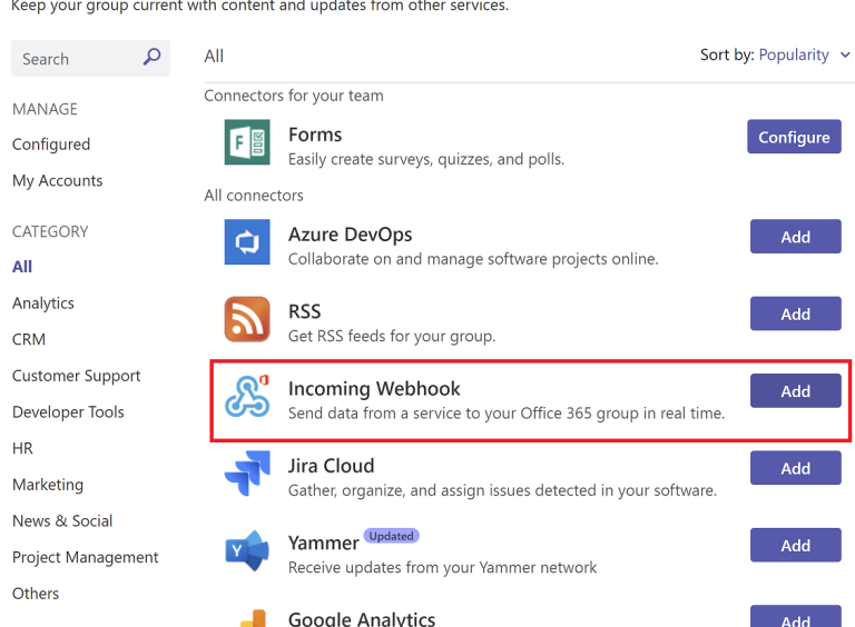 Incoming Webhook in MS Teams einrichten - Markus Boos